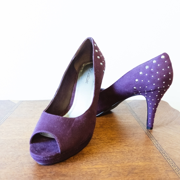 Naturalizer | Shoes | Naturalizer Purple Studded Suede Stiletto Heel ...